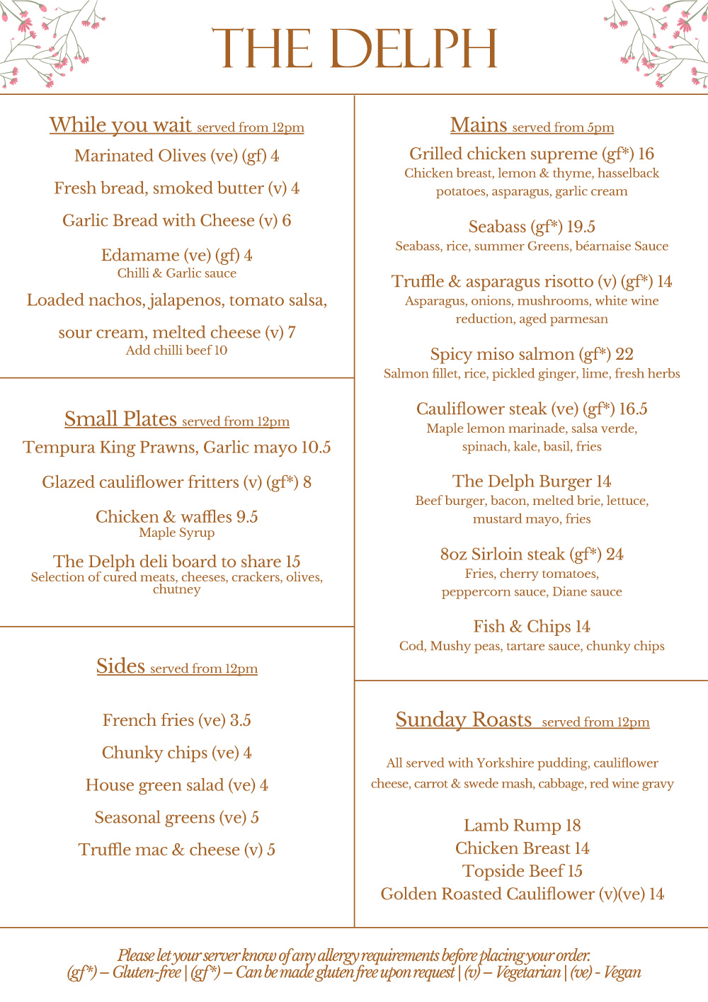 Our Menu – The Delph Worsley – Restaurant and Bar